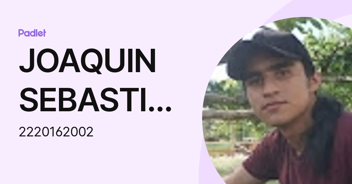 JOAQUIN SEBASTIAN SALDANA VARGAS (2220162002) profile | Padlet