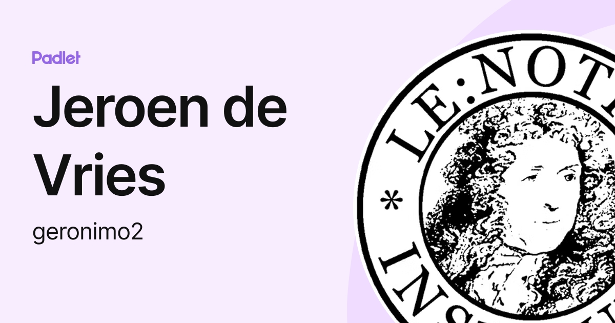 Jeroen de Vries (geronimo2) profile | Padlet