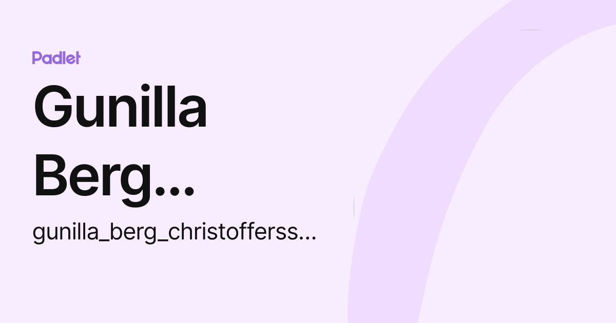 Gunilla Berg Christoffersson (gunilla_berg_christoffersson) profile ...