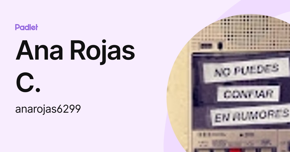 Ana Rojas C. (anarojas6299) profile | Padlet