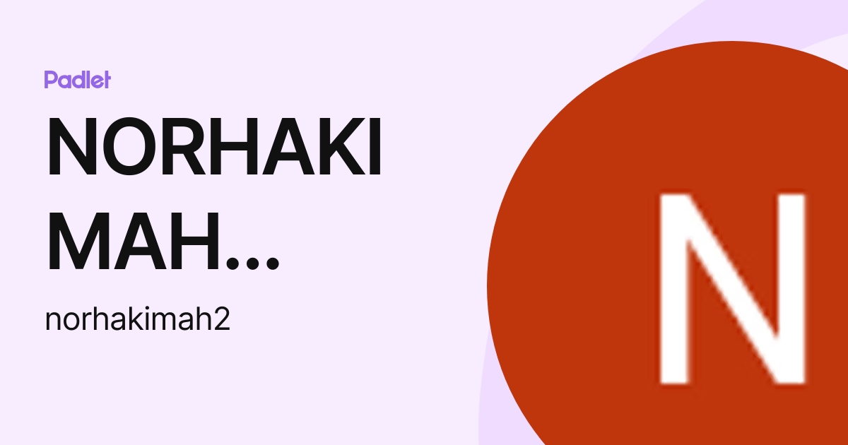 NORHAKIMAH AHMAD SUBRI (POLIKU) (norhakimah2) profile | Padlet
