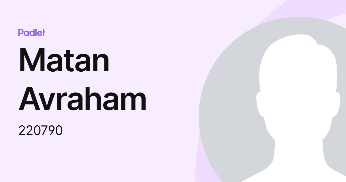 Matan Avraham (220790) profile | Padlet