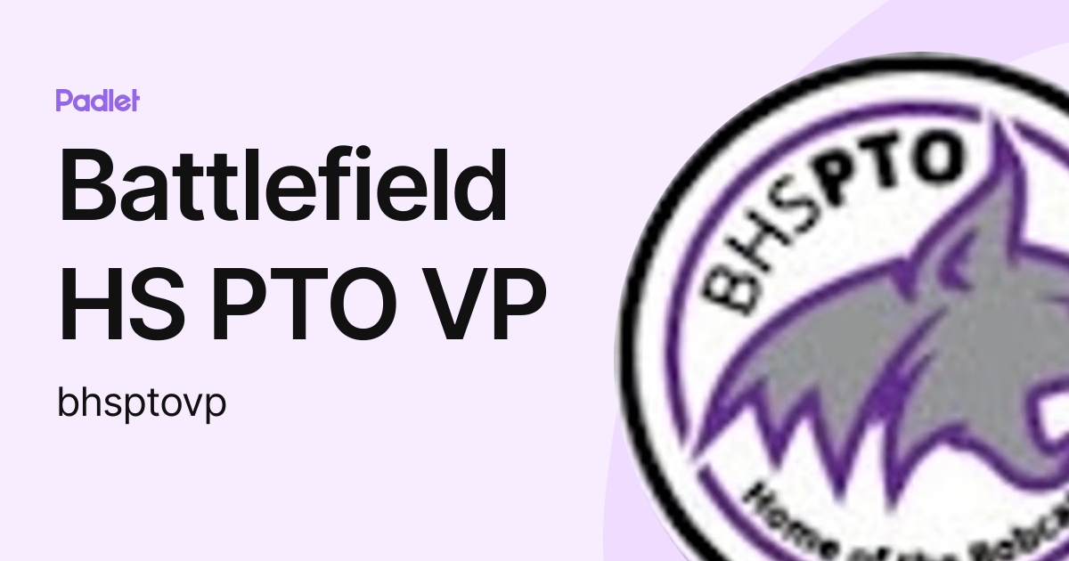 Battlefield HS PTO VP (bhsptovp) profile | Padlet
