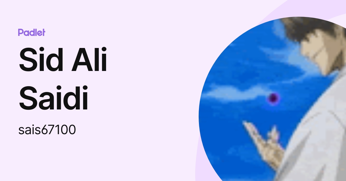 Sid Ali Saidi (sais67100) profile | Padlet