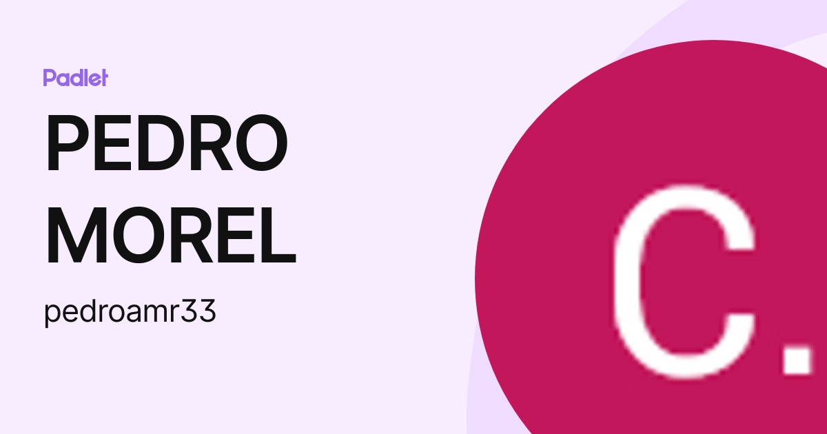 PEDRO MOREL (pedroamr33) profile | Padlet