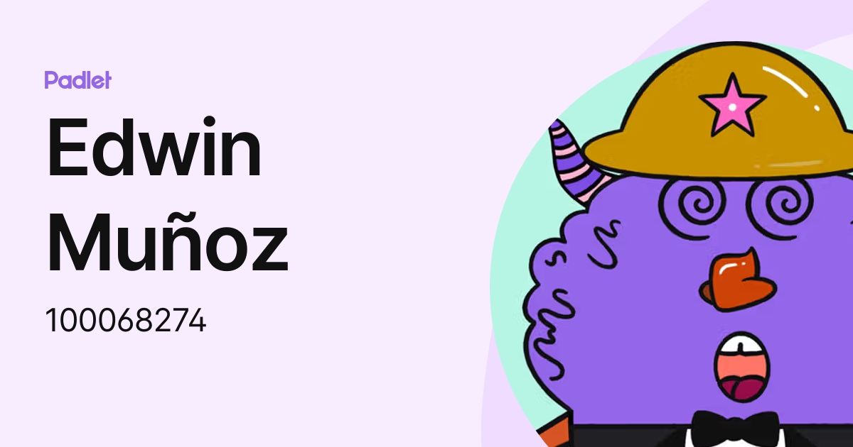 Edwin Muñoz (100068274) profile | Padlet