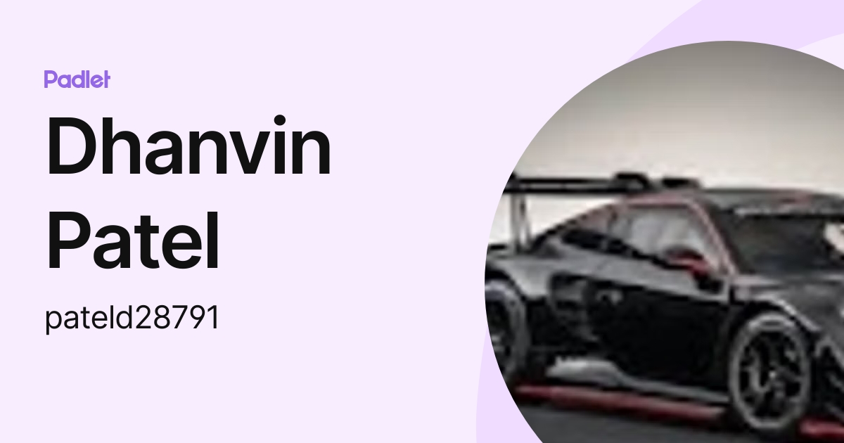 Dhanvin Patel (pateld28791) profile | Padlet