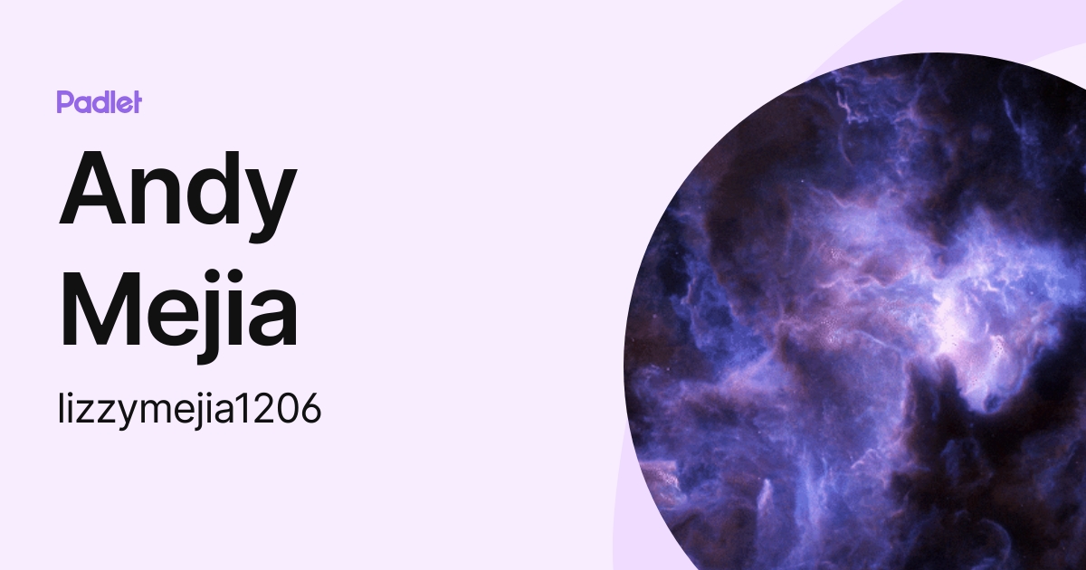 Andy Mejia (lizzymejia1206) profile | Padlet