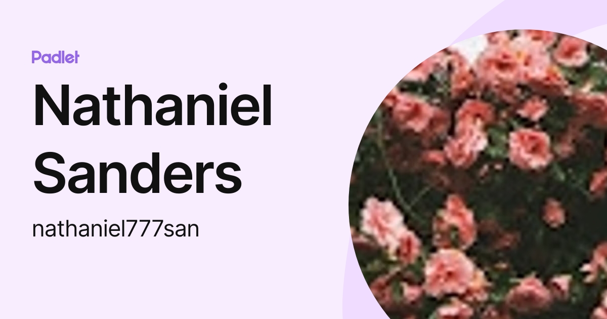 Nathaniel Sanders (nathaniel777san) profile | Padlet