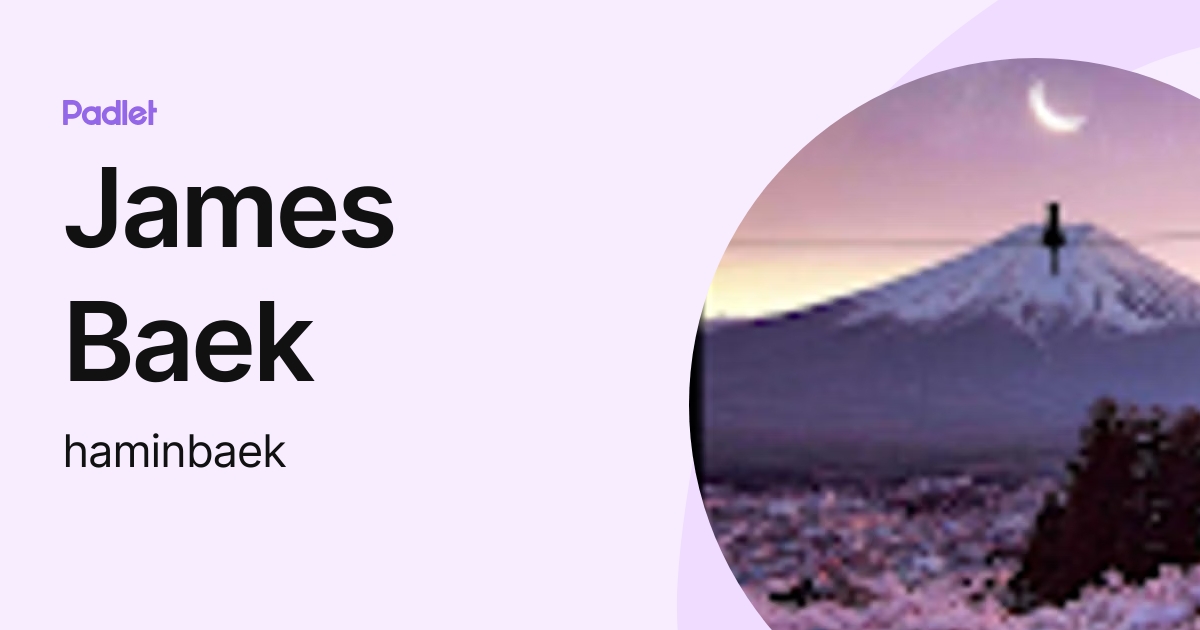 James Baek (haminbaek) profile | Padlet