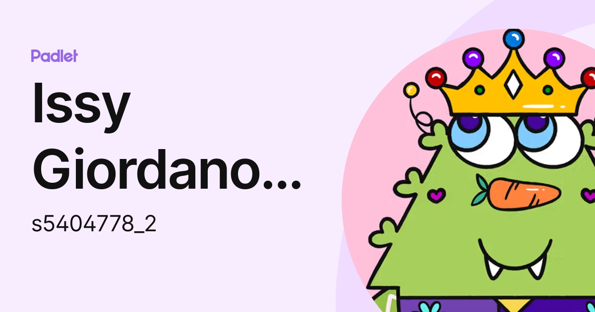 Issy Giordano (s5404778) (s54047781) profile | Padlet