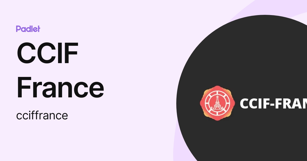 CCIF France (cciffrance) profile | Padlet