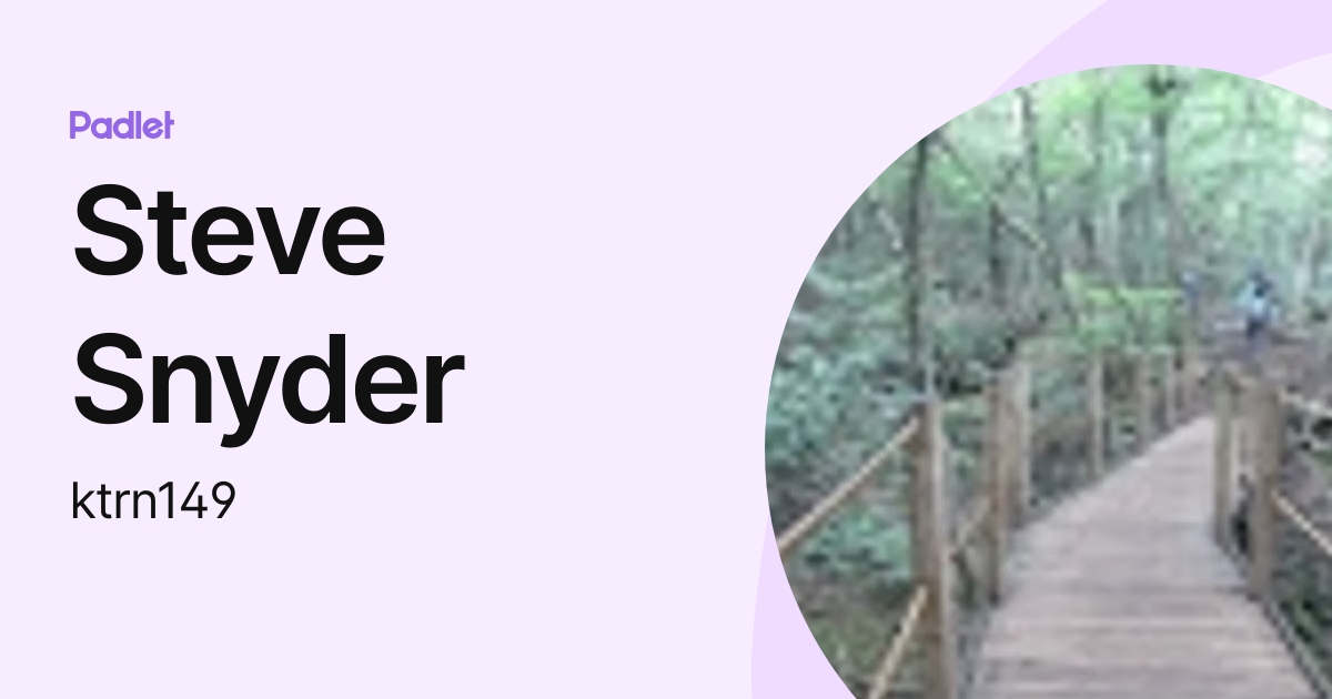 Steve Snyder (ktrn149) profile | Padlet