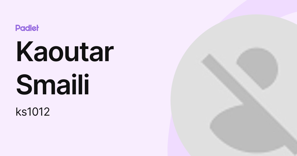 Kaoutar Smaili (ks1012) profile | Padlet