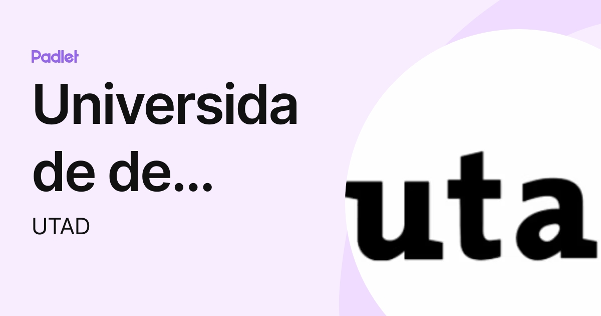 Universidade de Trás-os-Montes e Alto Douro (UTAD) profile | Padlet