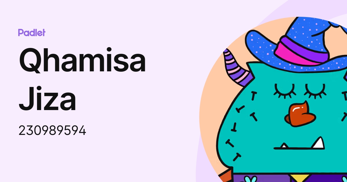 Qhamisa Jiza (230989594) profile | Padlet