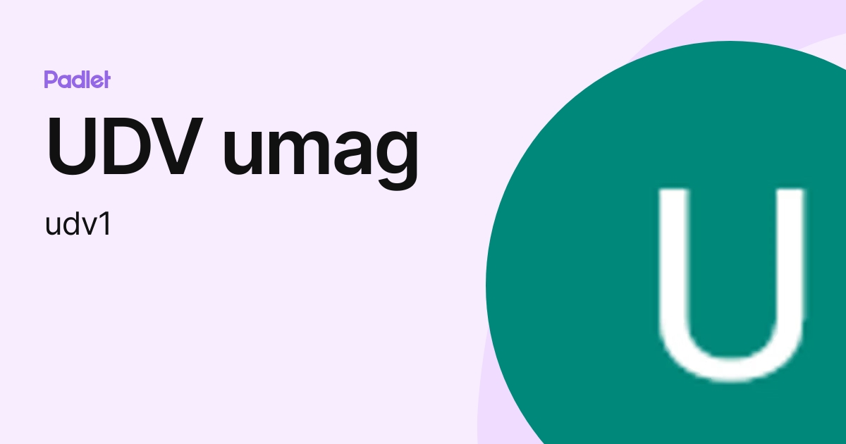 UDV umag (udv1) profile | Padlet