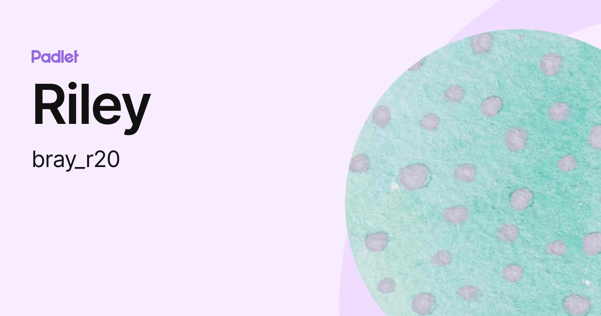 Riley (bray_r20) profile | Padlet