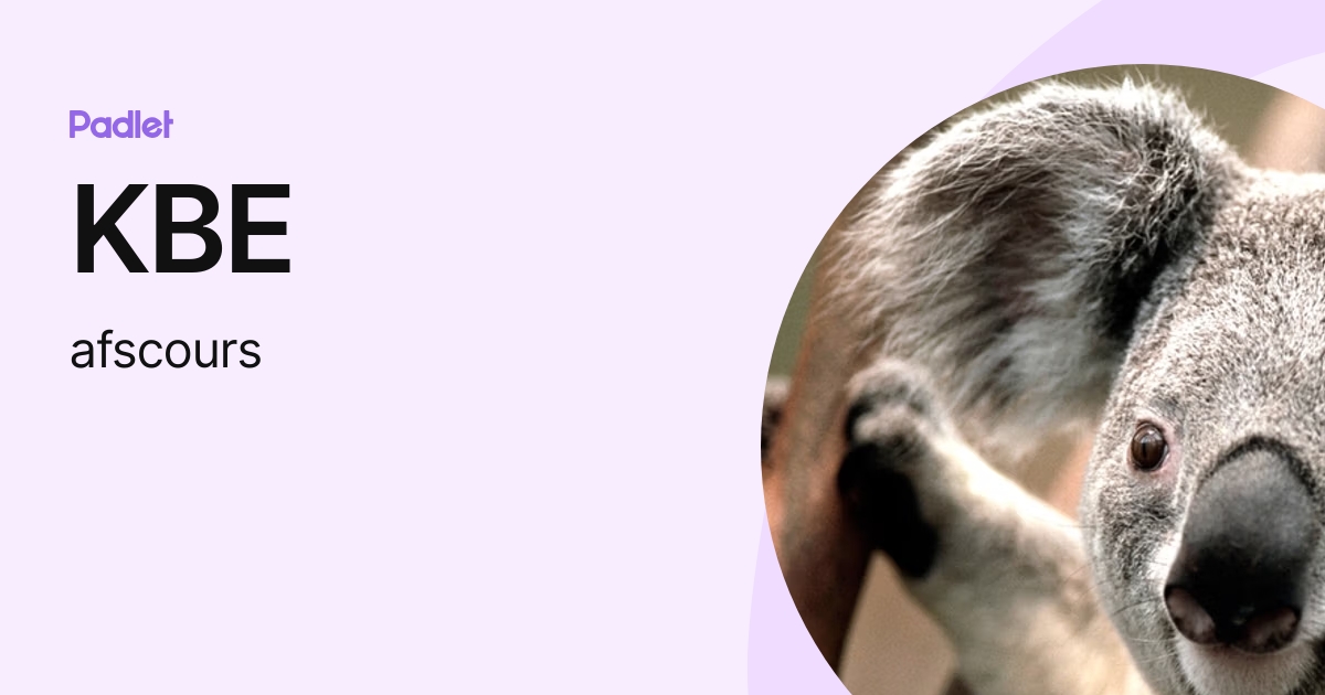 Profil de KBE (afscours) | Padlet