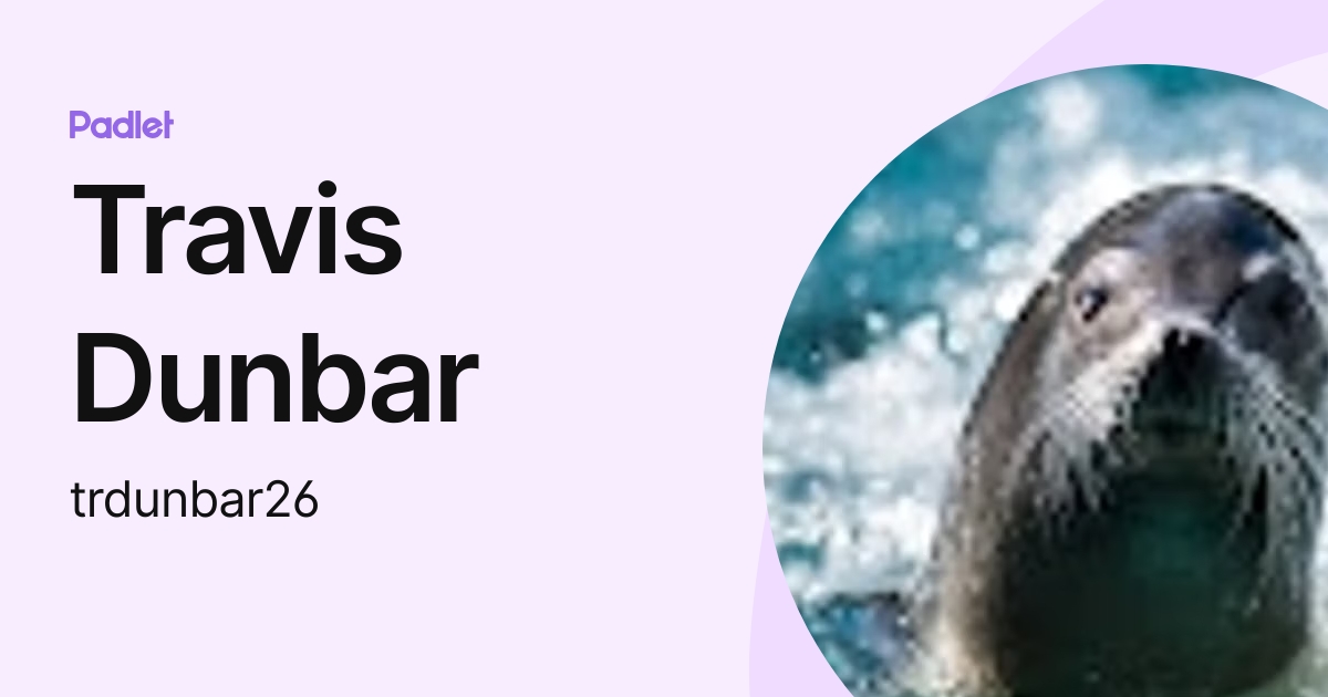 Travis Dunbar (trdunbar26) profile | Padlet
