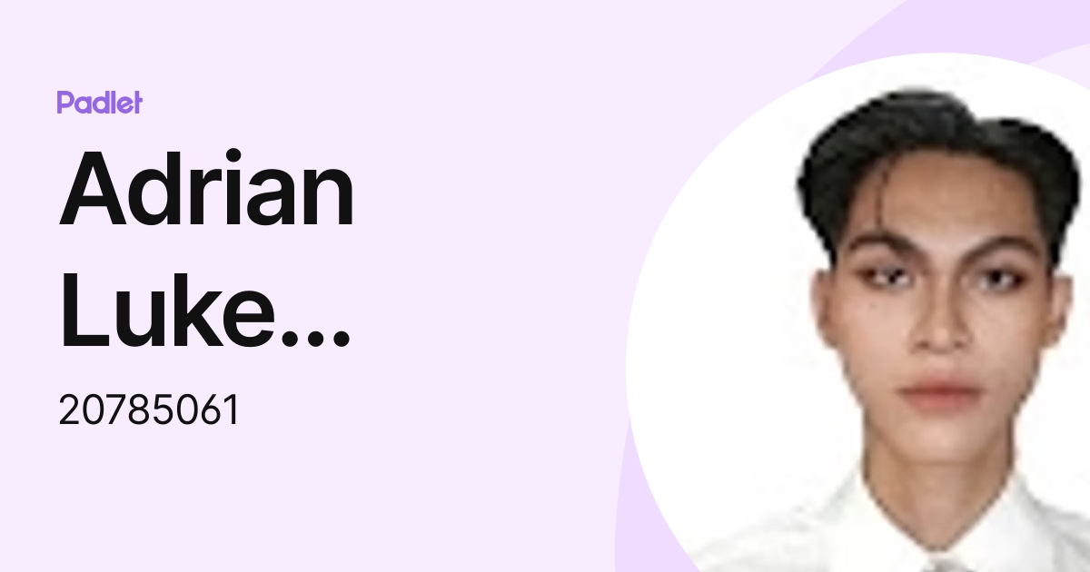 Adrian Luke Jabonga (20785061) profile | Padlet