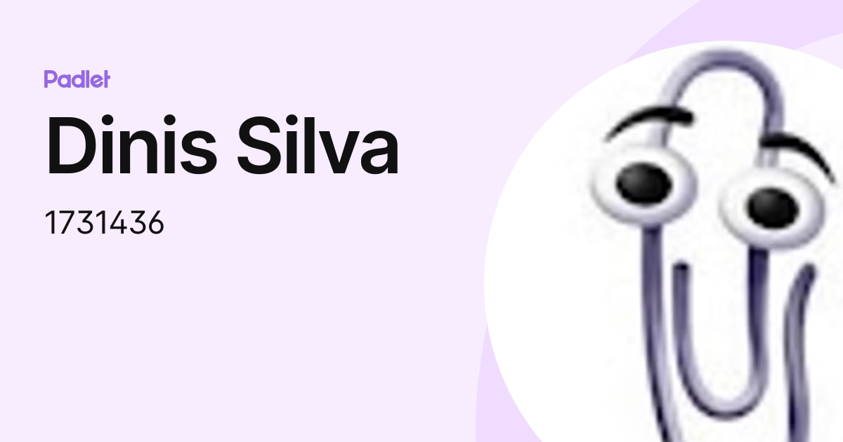 Dinis Silva (1731436) profile | Padlet