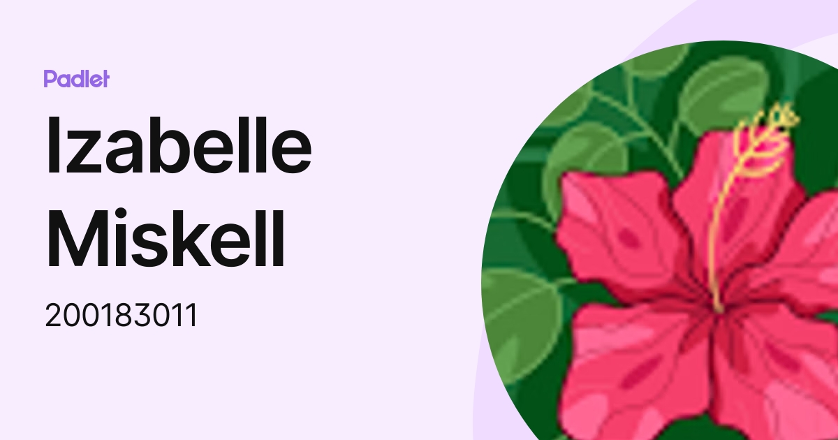 Izabelle Miskell (200183011) profile | Padlet