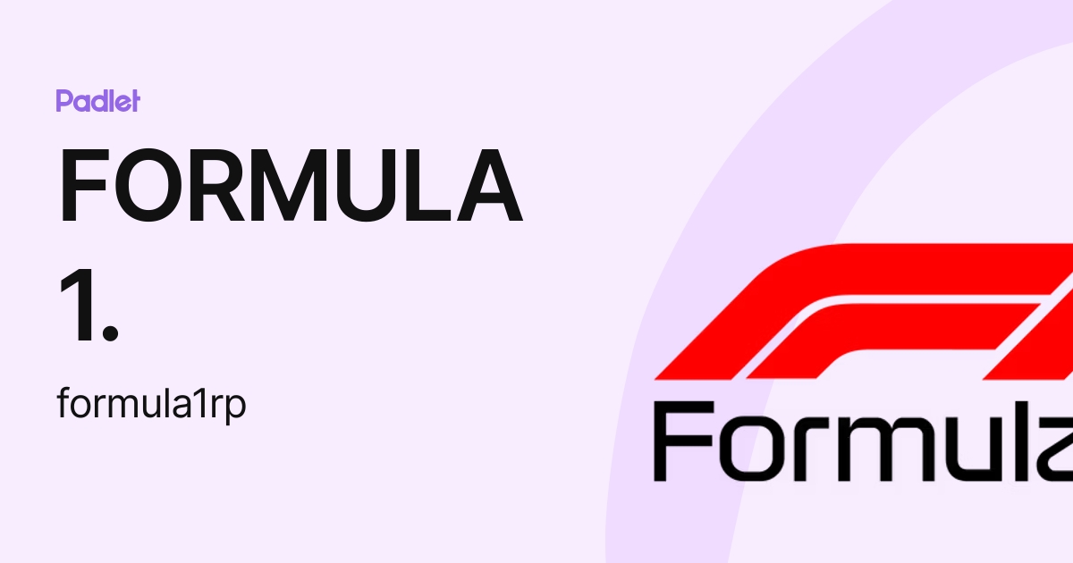FORMULA 1. (formula1rp) profile | Padlet