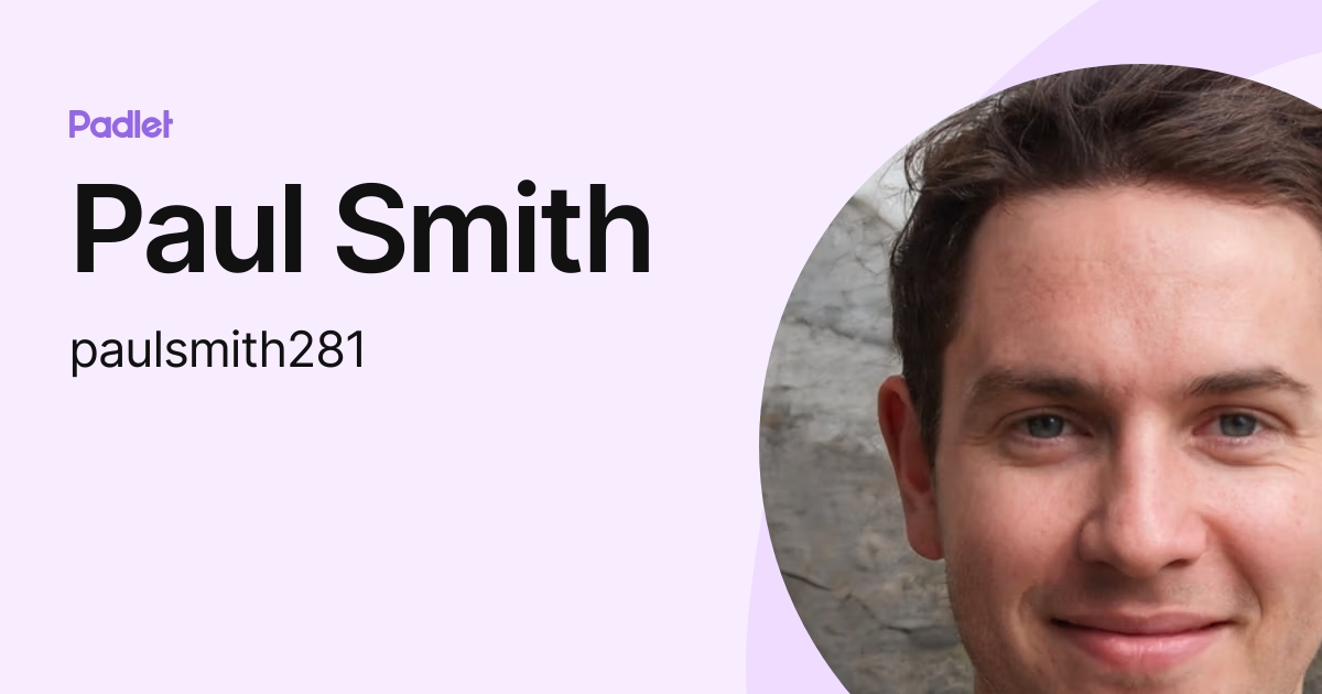 Paul Smith (paulsmith281) profile | Padlet