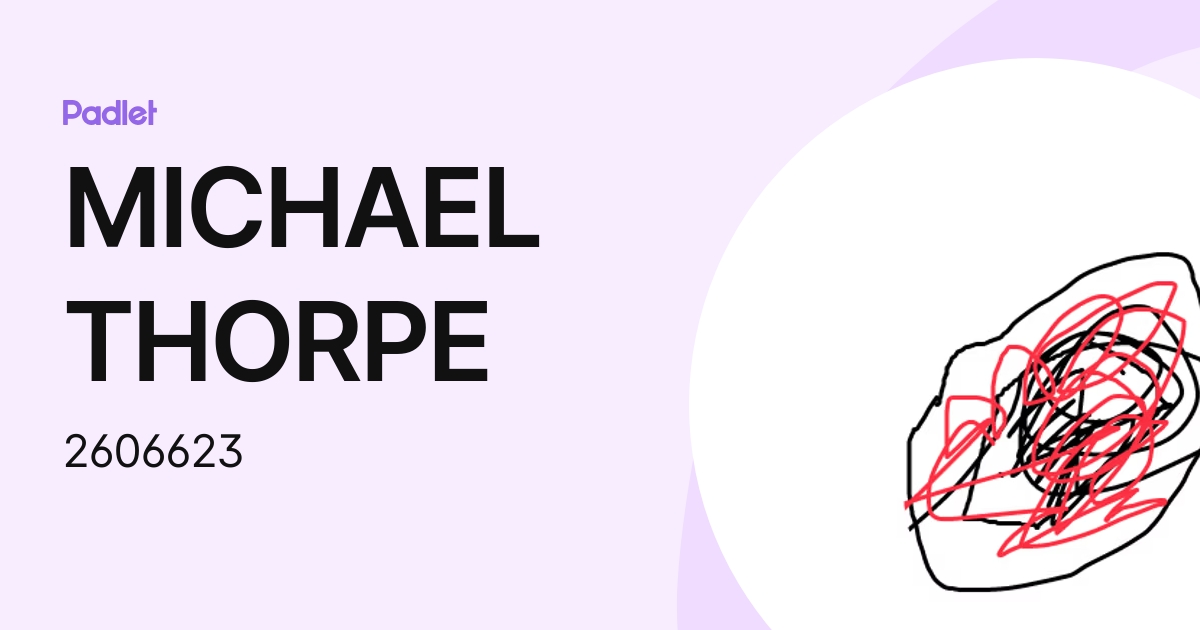 MICHAEL THORPE (2606623) profile | Padlet