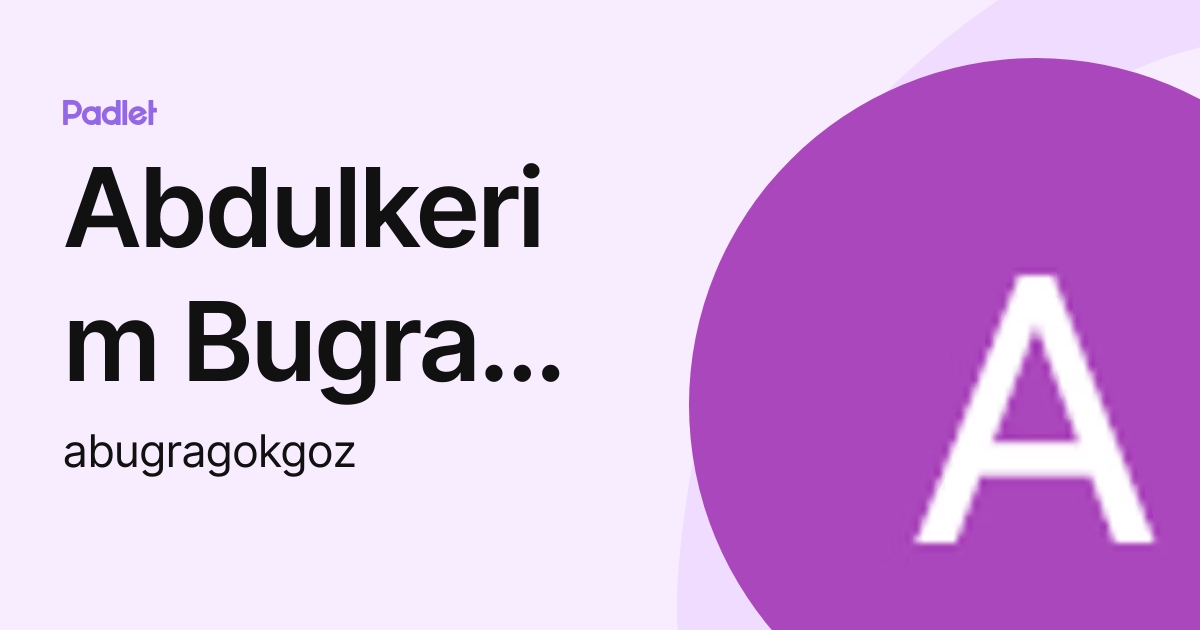 Abdulkerim Bugra GOKGOZ (abugragokgoz) profile | Padlet