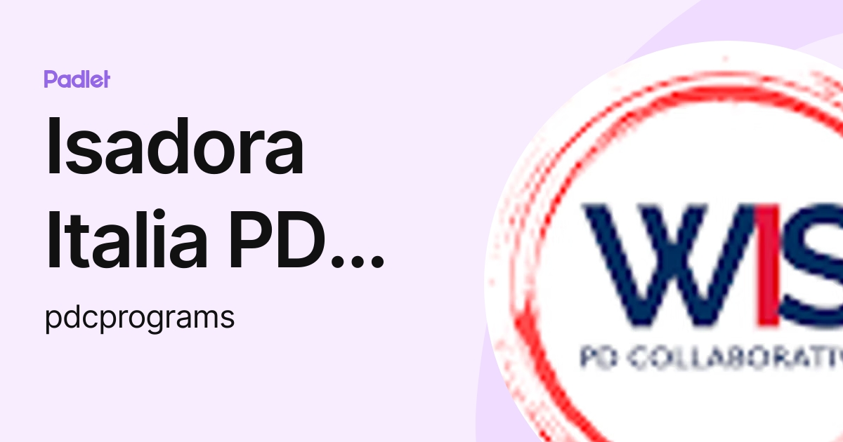 Isadora Italia PDC Programs (pdcprograms) profile | Padlet
