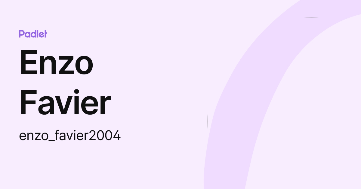 Enzo Favier (enzo_favier2004) profile | Padlet