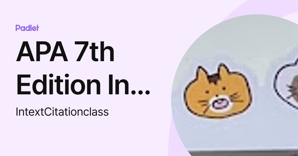 APA 7th Edition In-Text Citation Lesson (IntextCitationclass) profile ...