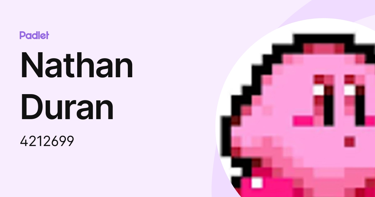 Nathan Duran (4212699) profile | Padlet