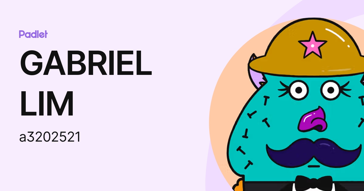 GABRIEL LIM (a3202521) profile | Padlet