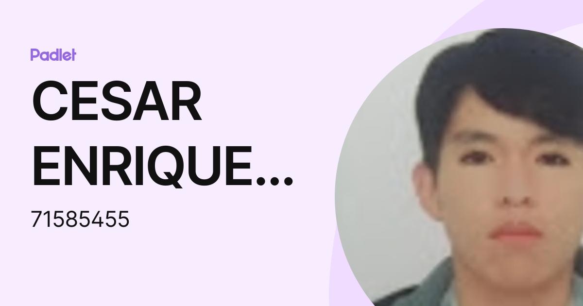CESAR ENRIQUE CASTRO PUERTAS (71585455) profile | Padlet