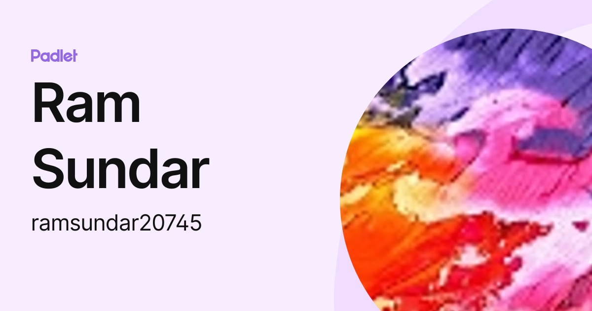 Ram Sundar (ramsundar20745) profile | Padlet