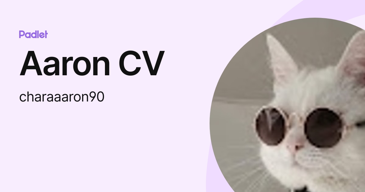 Aaron CV (charaaaron90) profile | Padlet