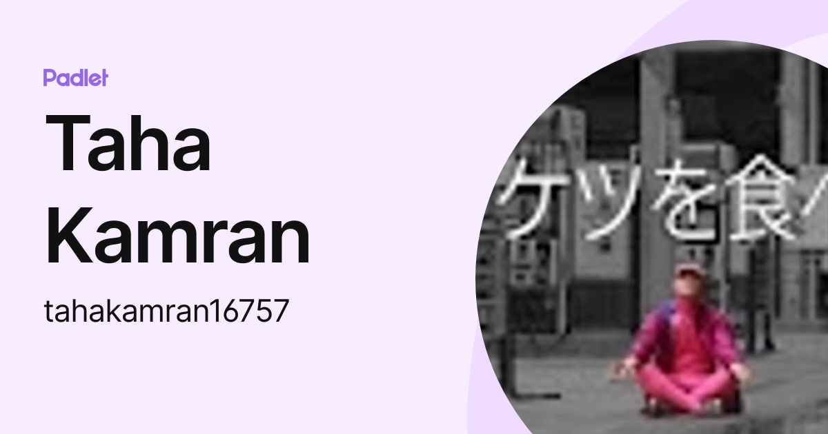 Taha Kamran (tahakamran16757) profile | Padlet