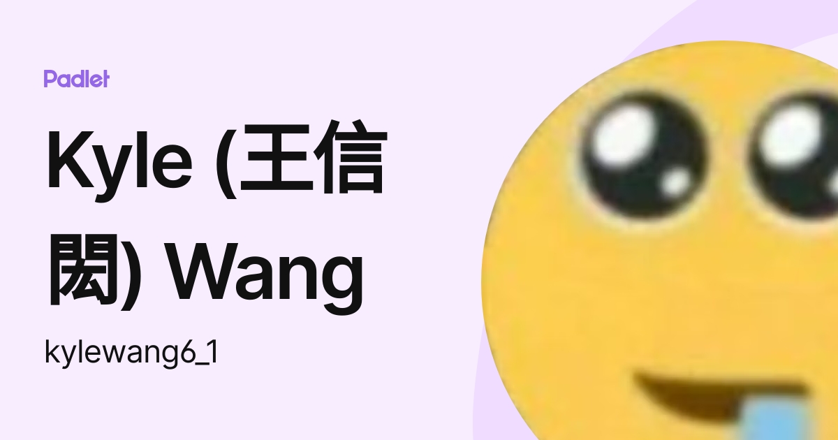 Kyle (王信閎) Wang (kylewang4) profile | Padlet