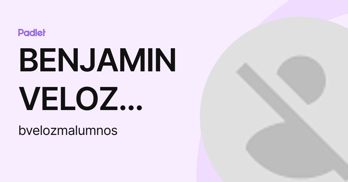BENJAMIN VELOZ MARCHANT (bvelozmalumnos) profile | Padlet