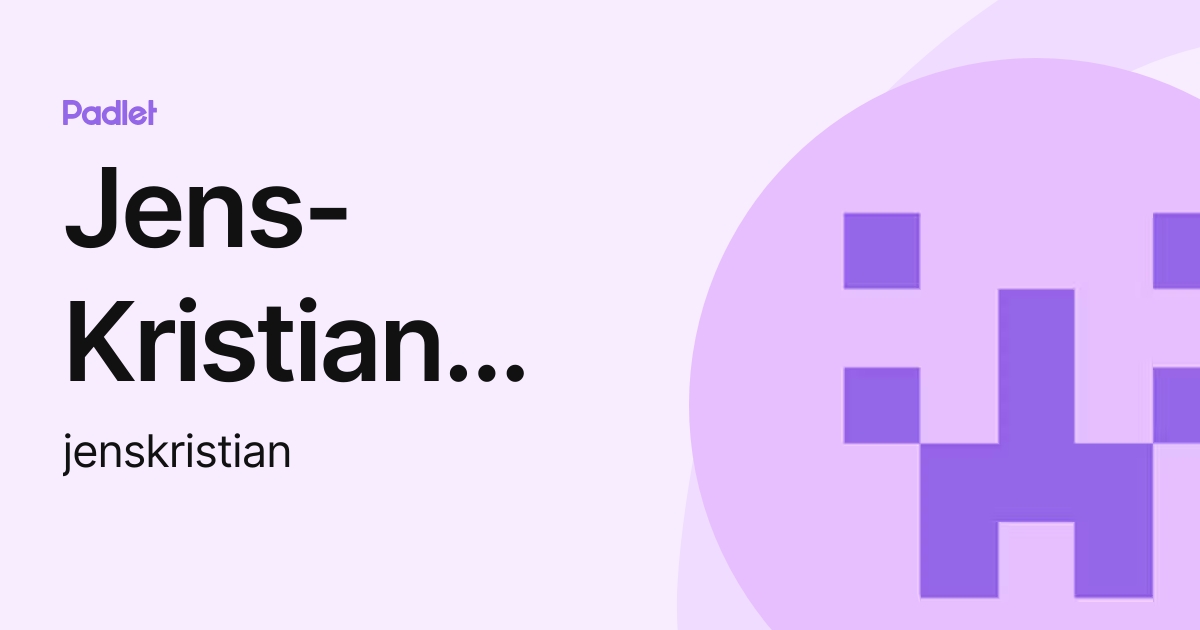 Jens-Kristian Bomholt-Riis (jenskristian) profile | Padlet