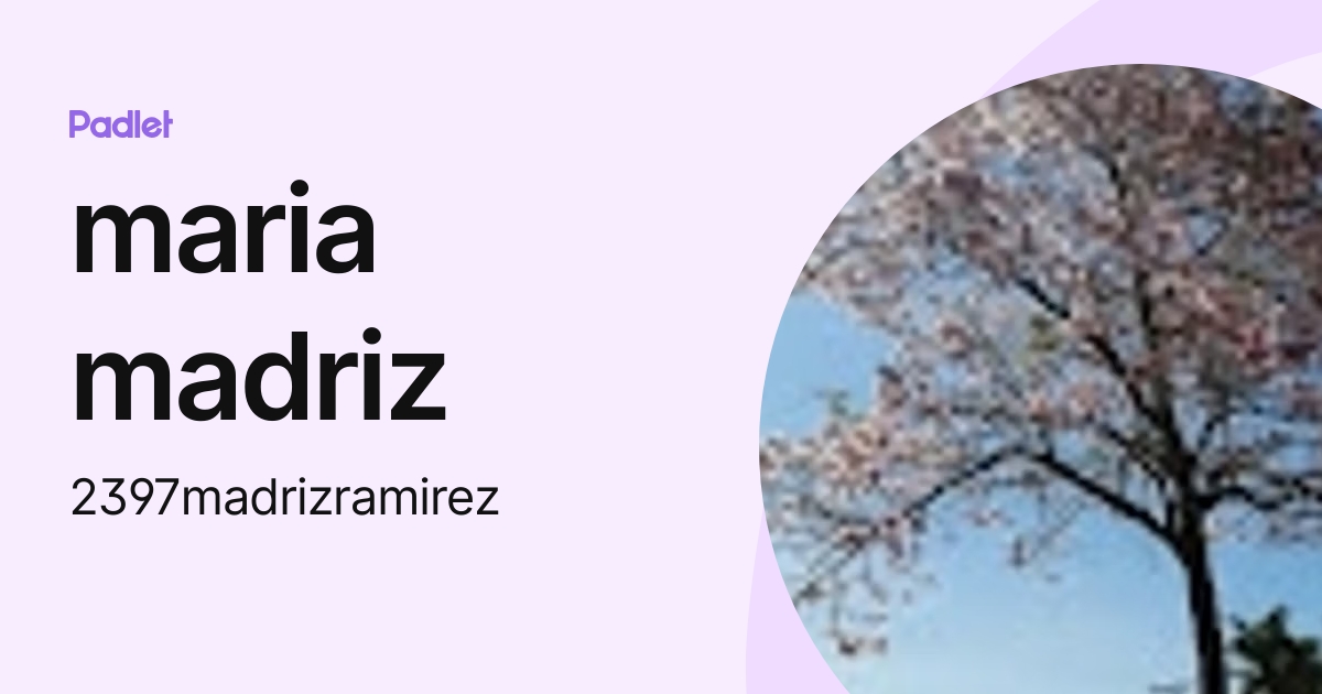 maria madriz (2397madrizramirez) profile | Padlet