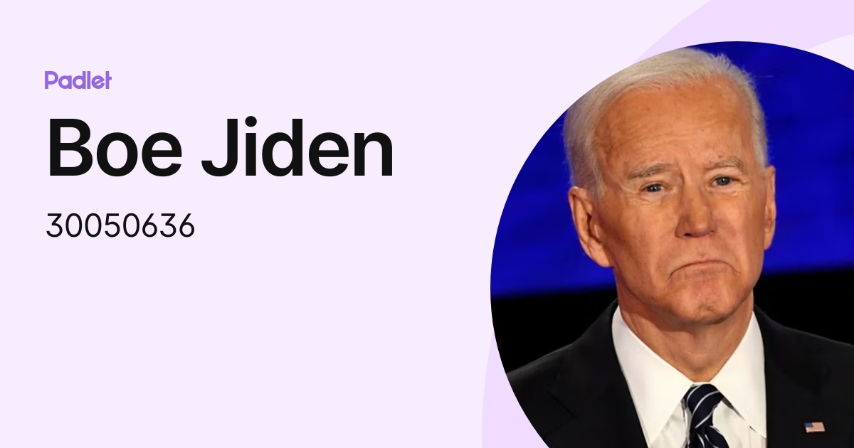Boe Jiden (30050636) profile | Padlet