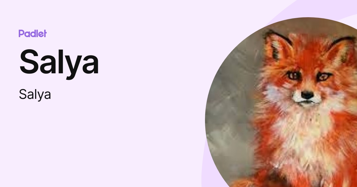 Salya (Salya) profile | Padlet