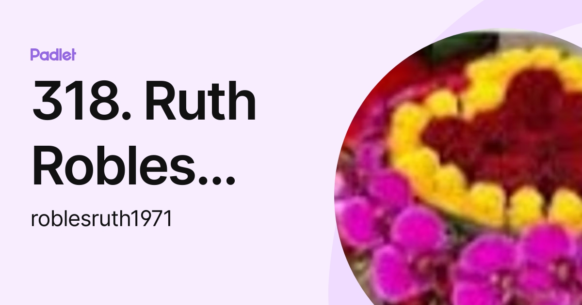 318. Ruth Robles Sanchez (roblesruth1971) profile | Padlet