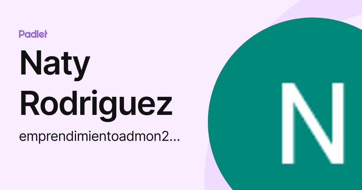 Naty Rodriguez (emprendimientoadmon2023) profile | Padlet