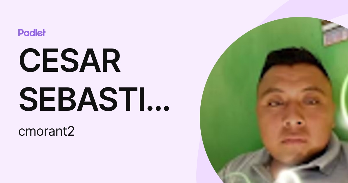 CESAR SEBASTIAN MORAN TILOM (cmorant2) profile | Padlet