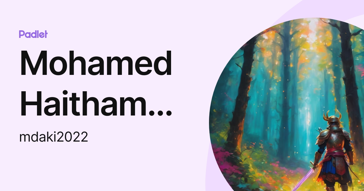 Mohamed Haitham Dakir (mdaki2022) profile | Padlet